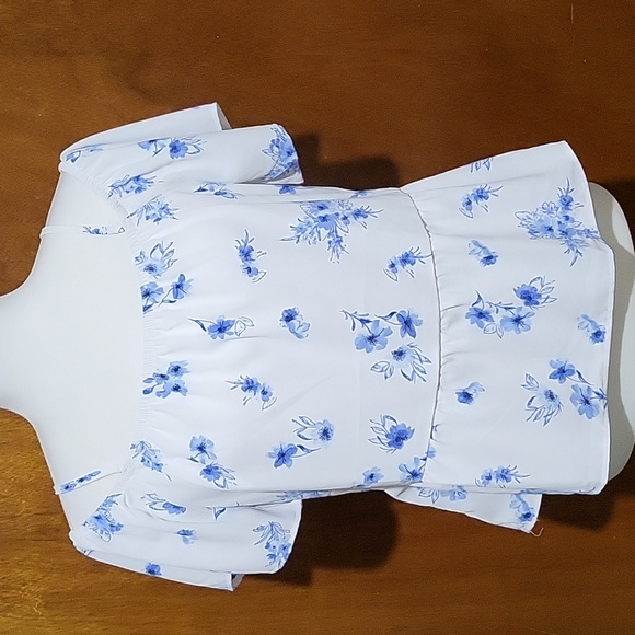 Hippie Rose | Tops | Hippie Rose Blue And White Floral Shirt Size Large ...